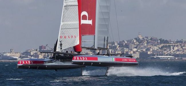 America’s Cup: Luna Rossa im Foil Modus obwohl AC45 konservativ segeln ...
